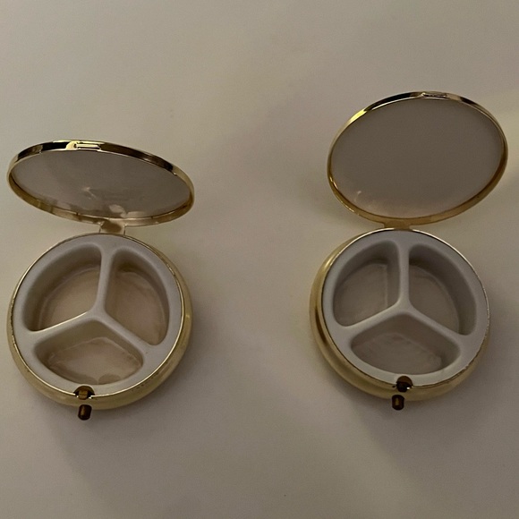 Accessories | Two Gold Tone Pill Containers Three Compartments Per ...